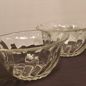 Dining | Vintage Clear Glass Swirl Pattern Fruit Bowls | Poshmark